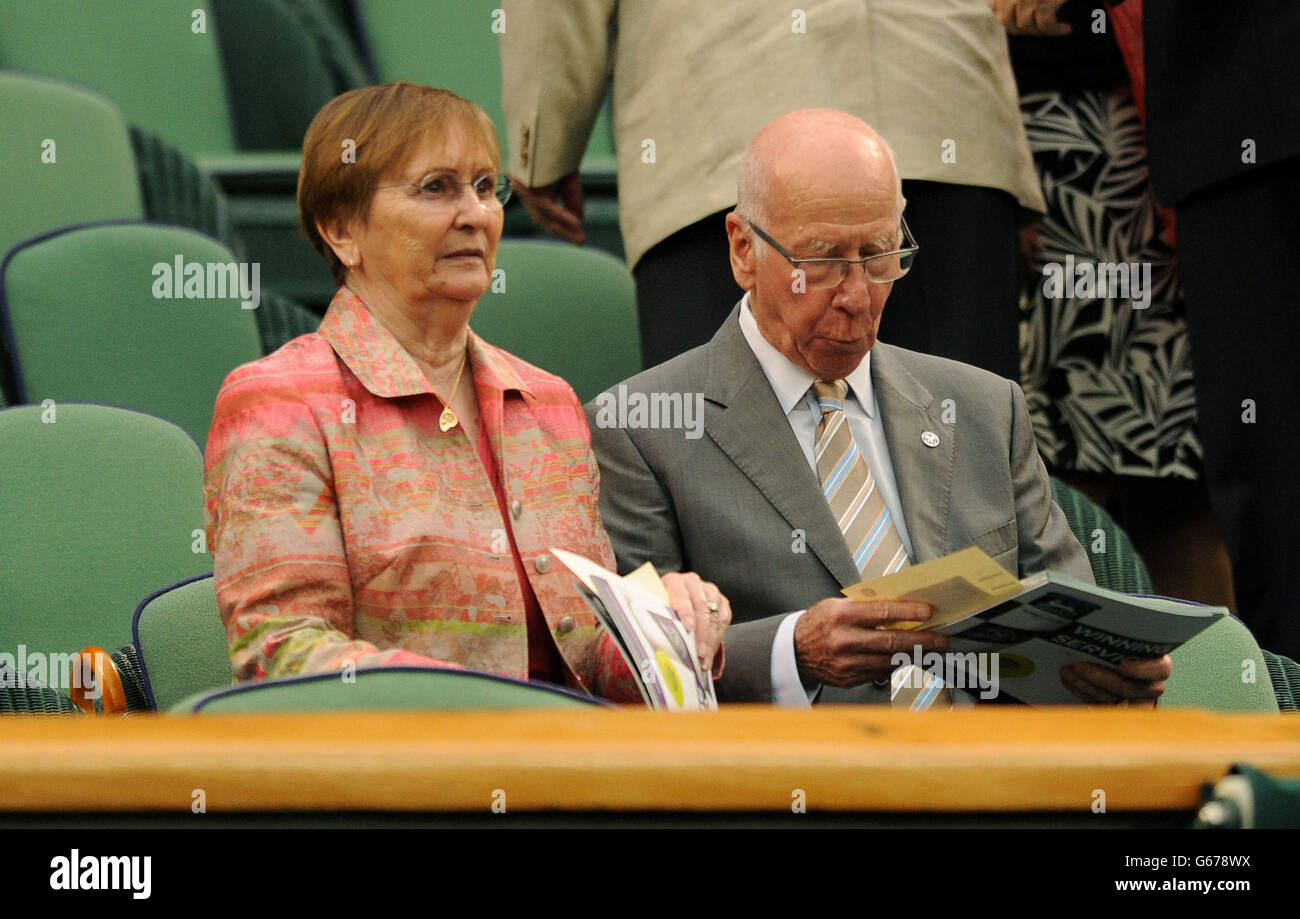 Sir Bobby and Lady Norma Charlton in the Royal Box on Centre Court ...