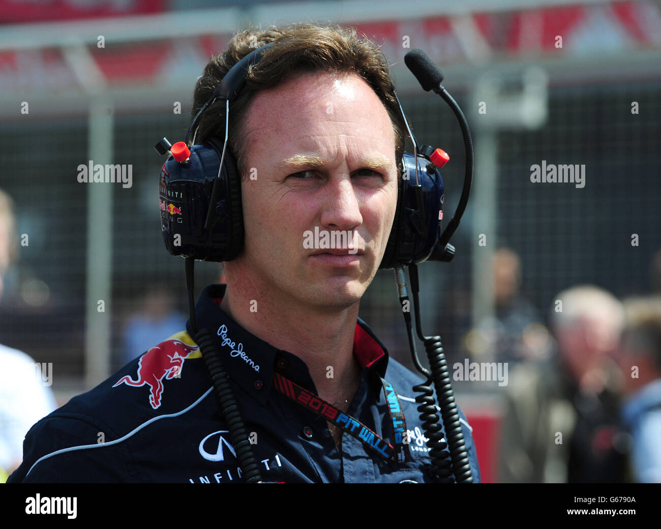 Red Bull team principal Christian Horner on the grid before the 2013 ...