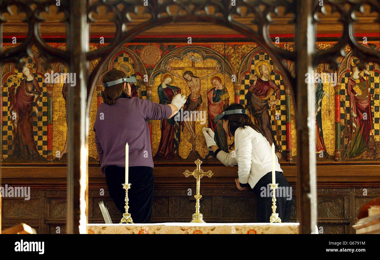 Medieval alterpiece - St Mary's Stock Photo - Alamy