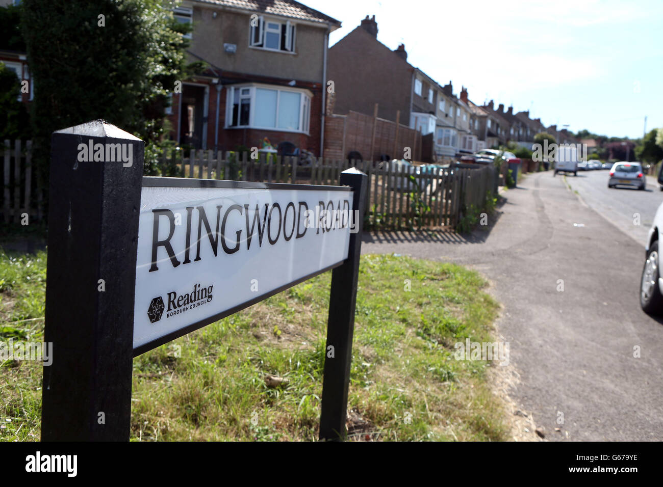 Reading - Street Sign. A general view of Ringwood Road in Tilehurst ...