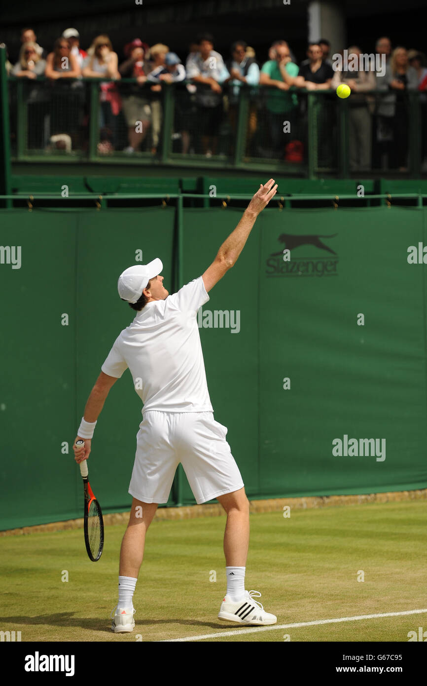 Great Britain's Jamie Murray in action during his doubles match with ...