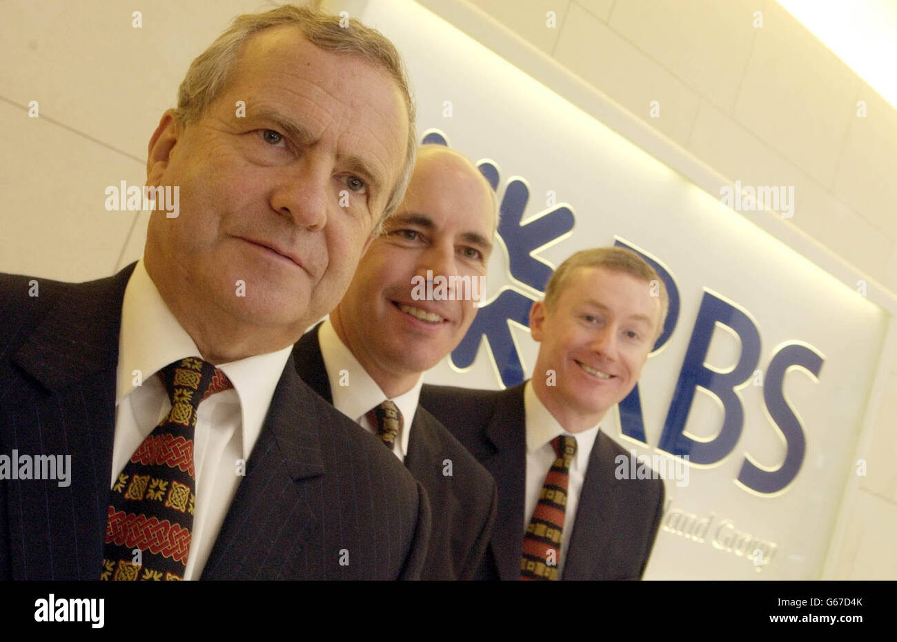 The Royal Bank of Scotland Chairman Sir George Mathewson stands with ...