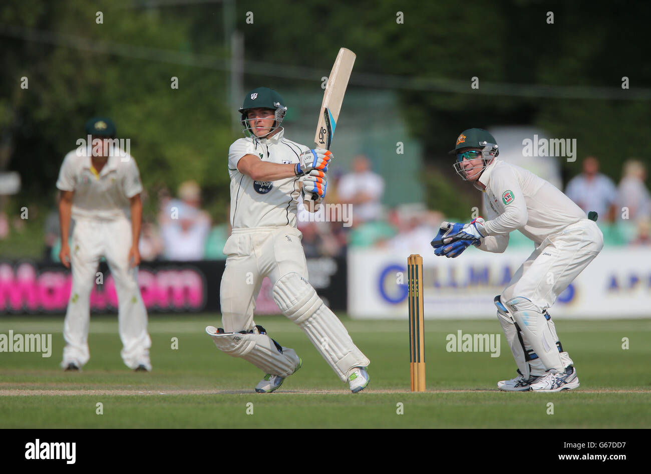 Worcestershire's batsman Ben Cox during his innings of 25 watched by ...