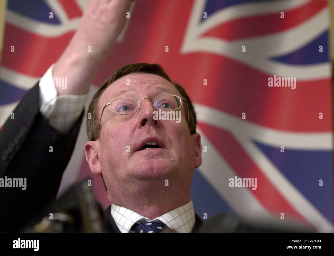 Trimble Ulster Unionist meeting Stock Photo - Alamy