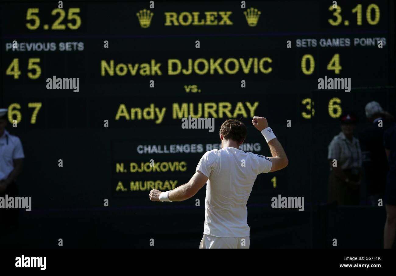 Wimbledon tennis score board hi-res stock photography and images - Alamy