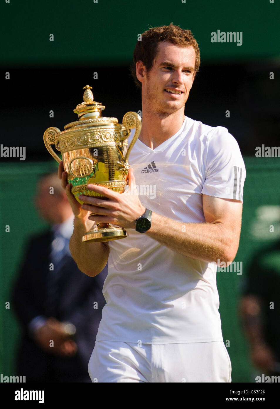 Great Britain's Andy Murray celebrates with his trophy after defeating ...