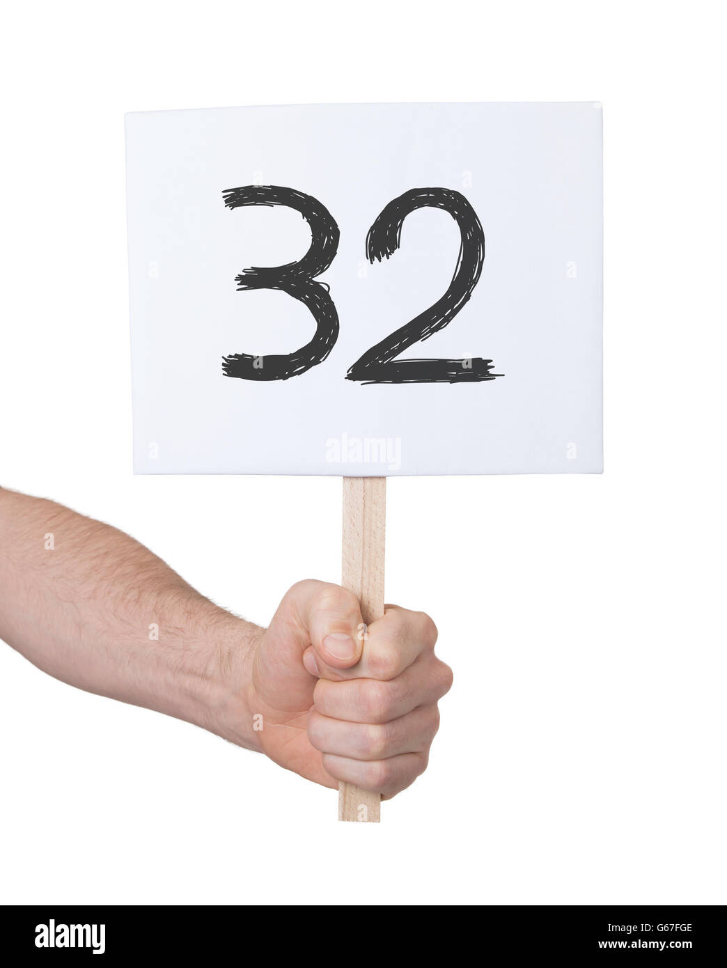 Sign with a number, isolated on white - 32 Stock Photo - Alamy