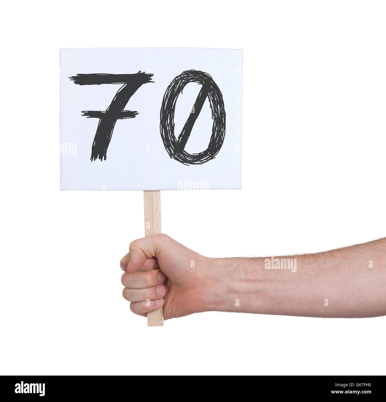 Sign with a number, isolated on white - 70 Stock Photo - Alamy