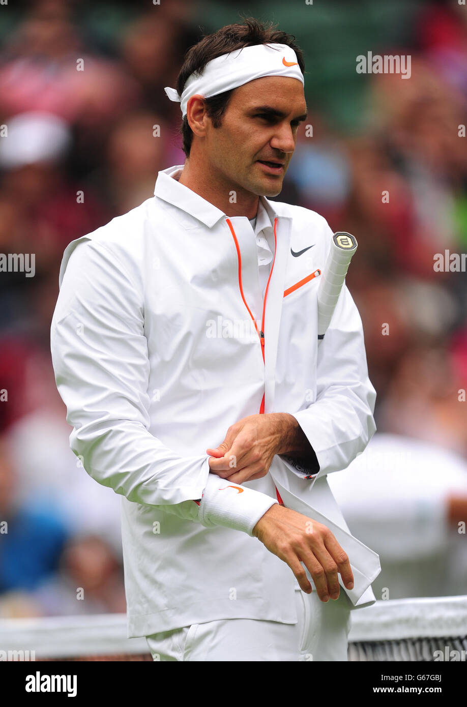 Switzerland's Roger Federer in his match against Romania's Victor ...