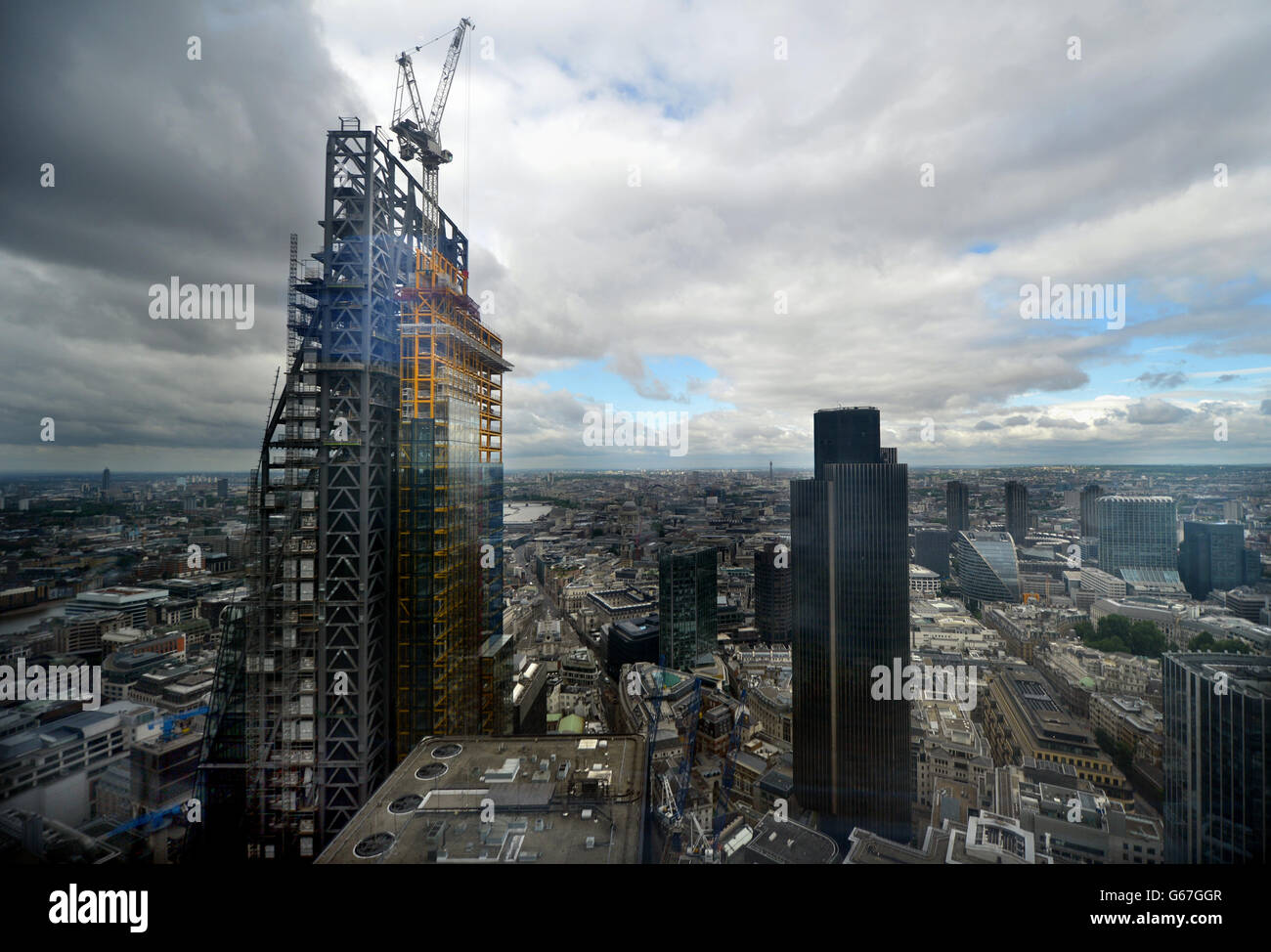 General view of construction of the Leadenhall Building (left) and ...