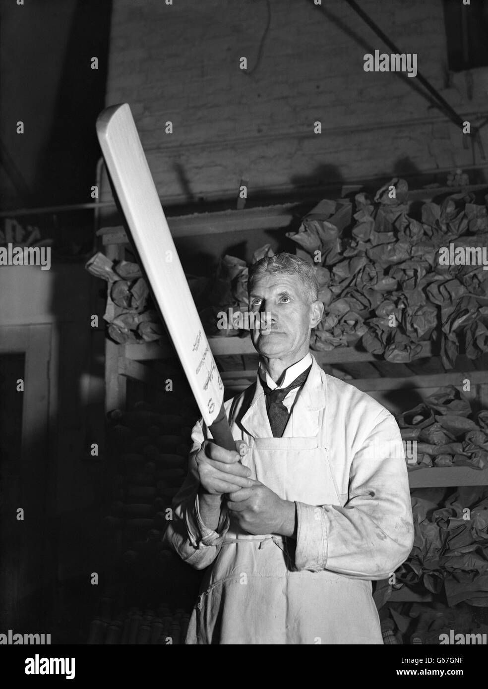 AD Somers at the bat and tennis racquet factory of Lillywhite, Frowd ...