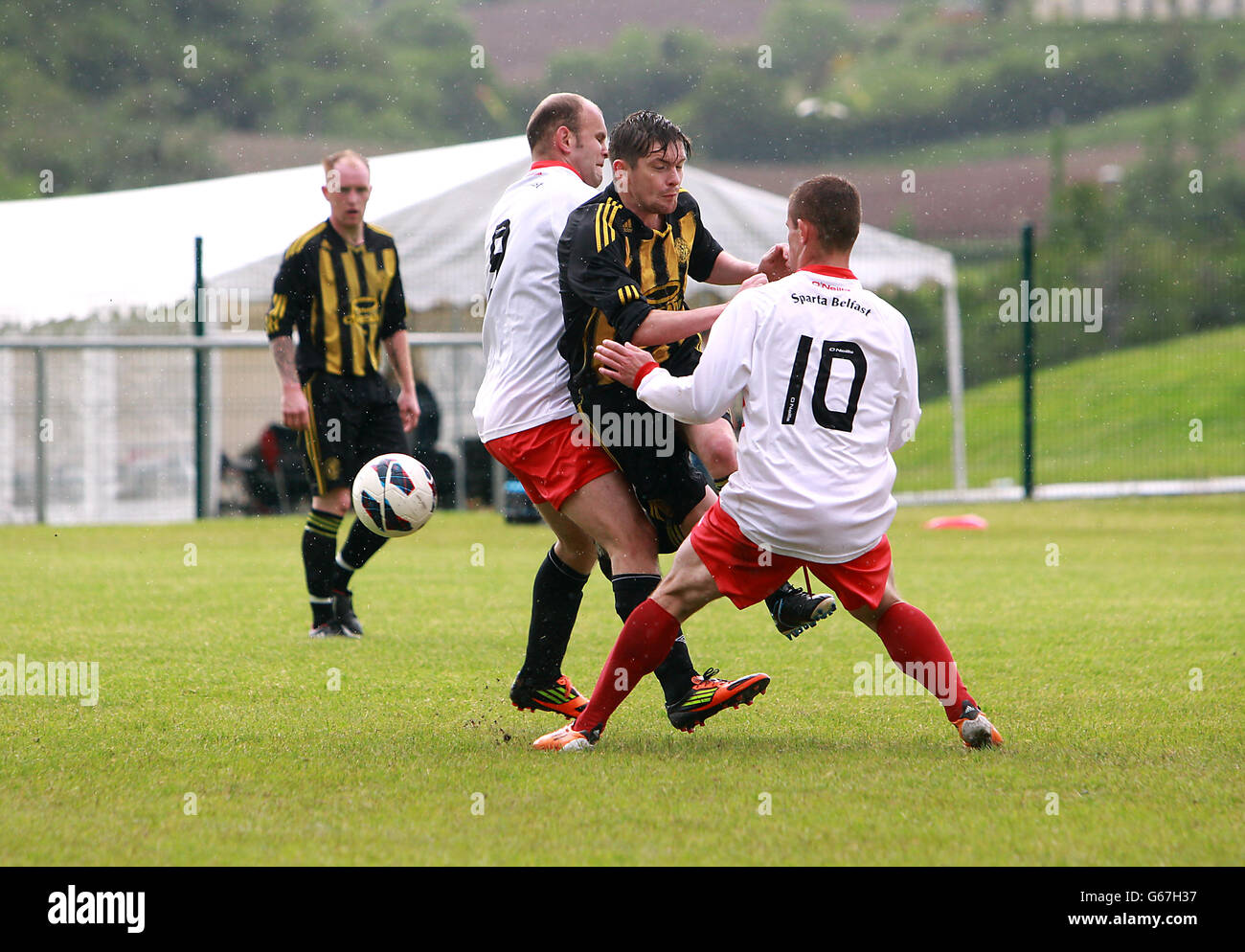 Action between Tullycarnet Community Football Club and Sparta during ...