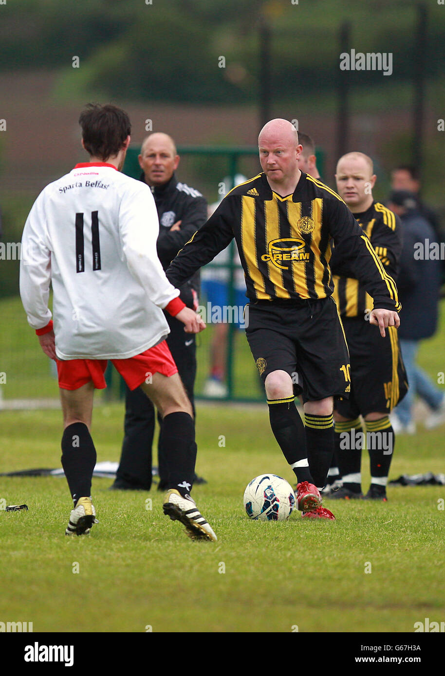 Action between Tullycarnet Community Football Club and Sparta during ...