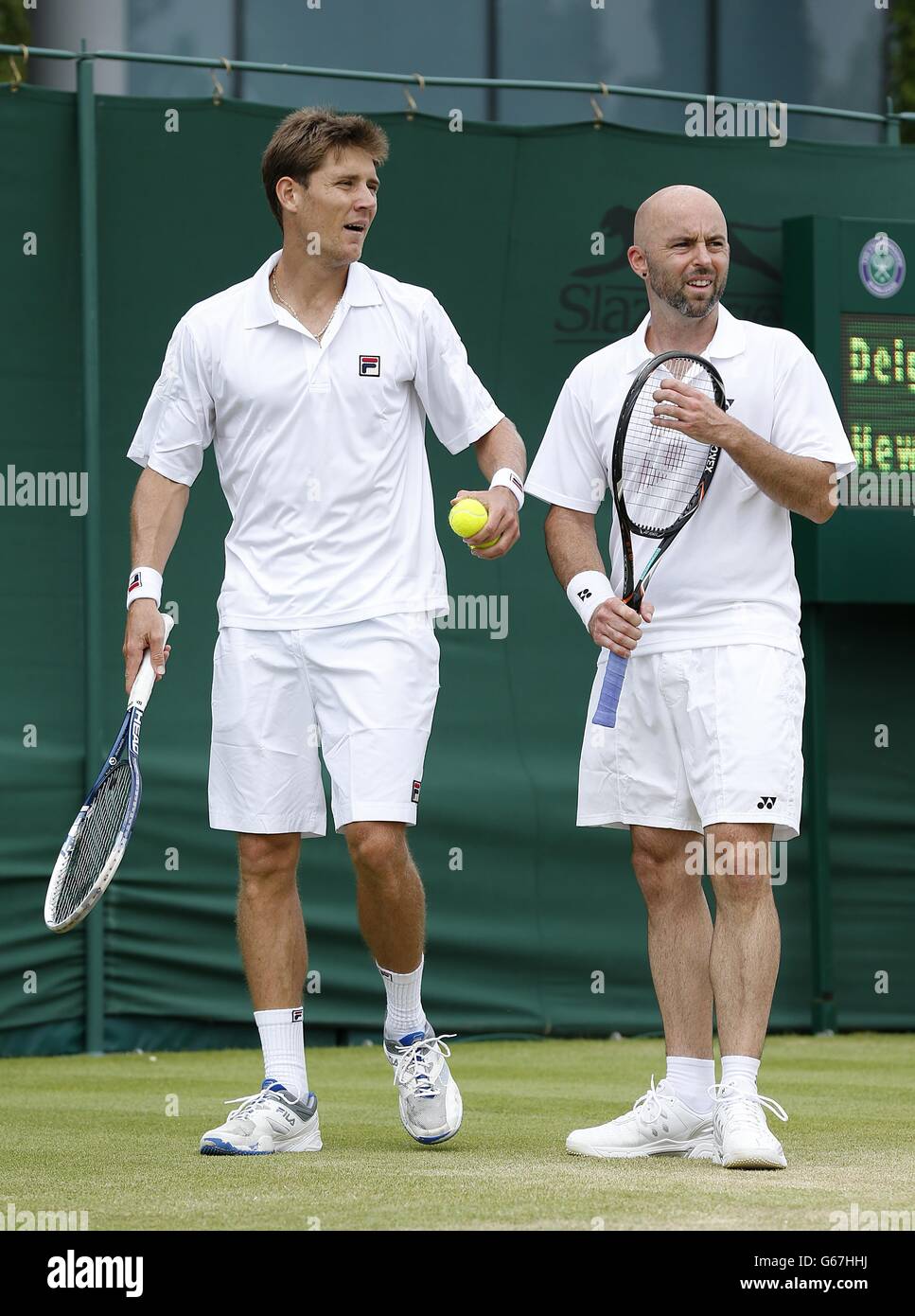 Great Britains Jamie Delgado (right) and Australias Matthew Ebden (left ...