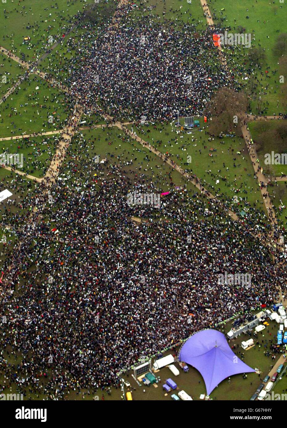 Aerial view protest london hi-res stock photography and images - Alamy
