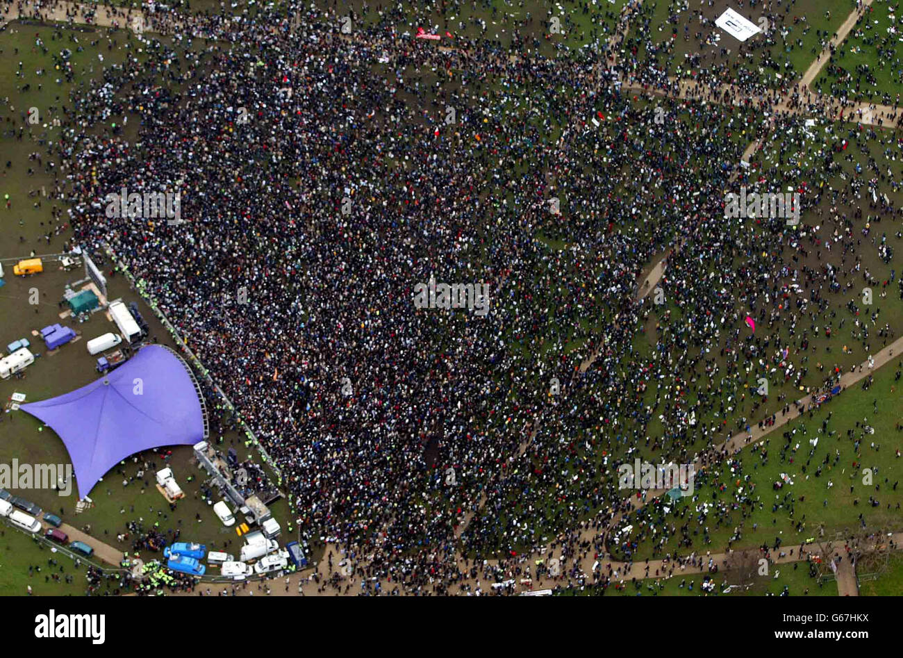Aerial view protest london hi-res stock photography and images - Alamy
