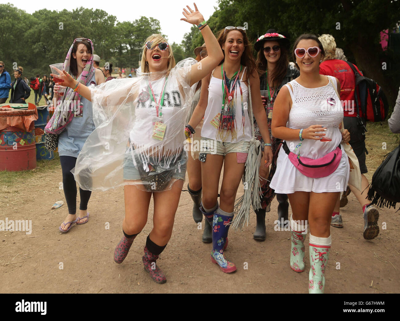 Glastonbury Festival 2013 Day 2 Festival Goers During A Light Rain