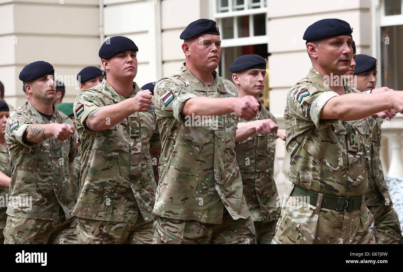 Charles presents Operational Medals To The Royal Dragoon Guards Stock ...