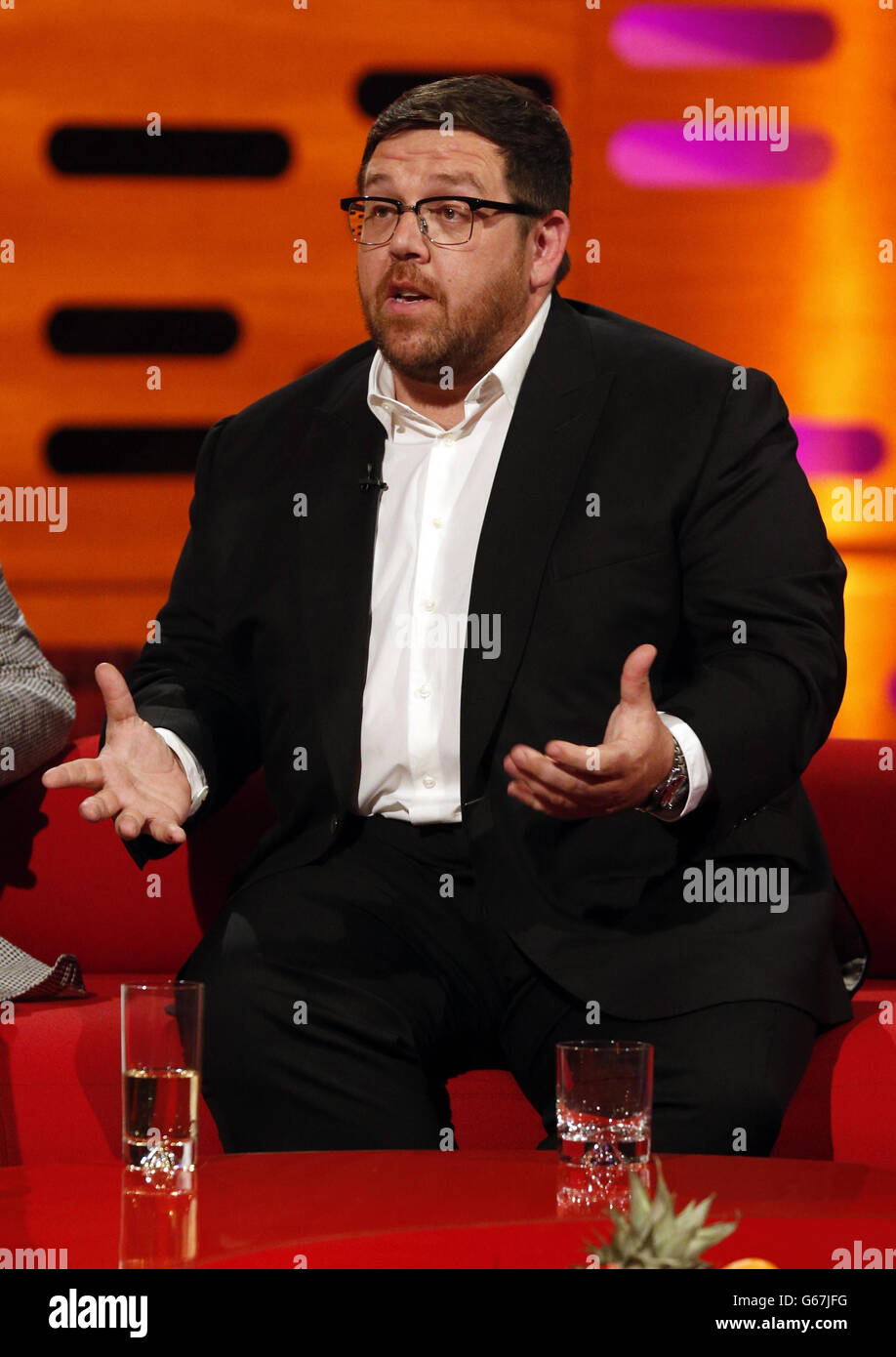 Nick frost during filming of the graham norton show hi-res stock ...