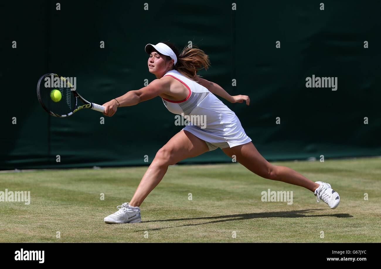 Great Britain's Isabelle Wallace in action against Romania's Ioana ...