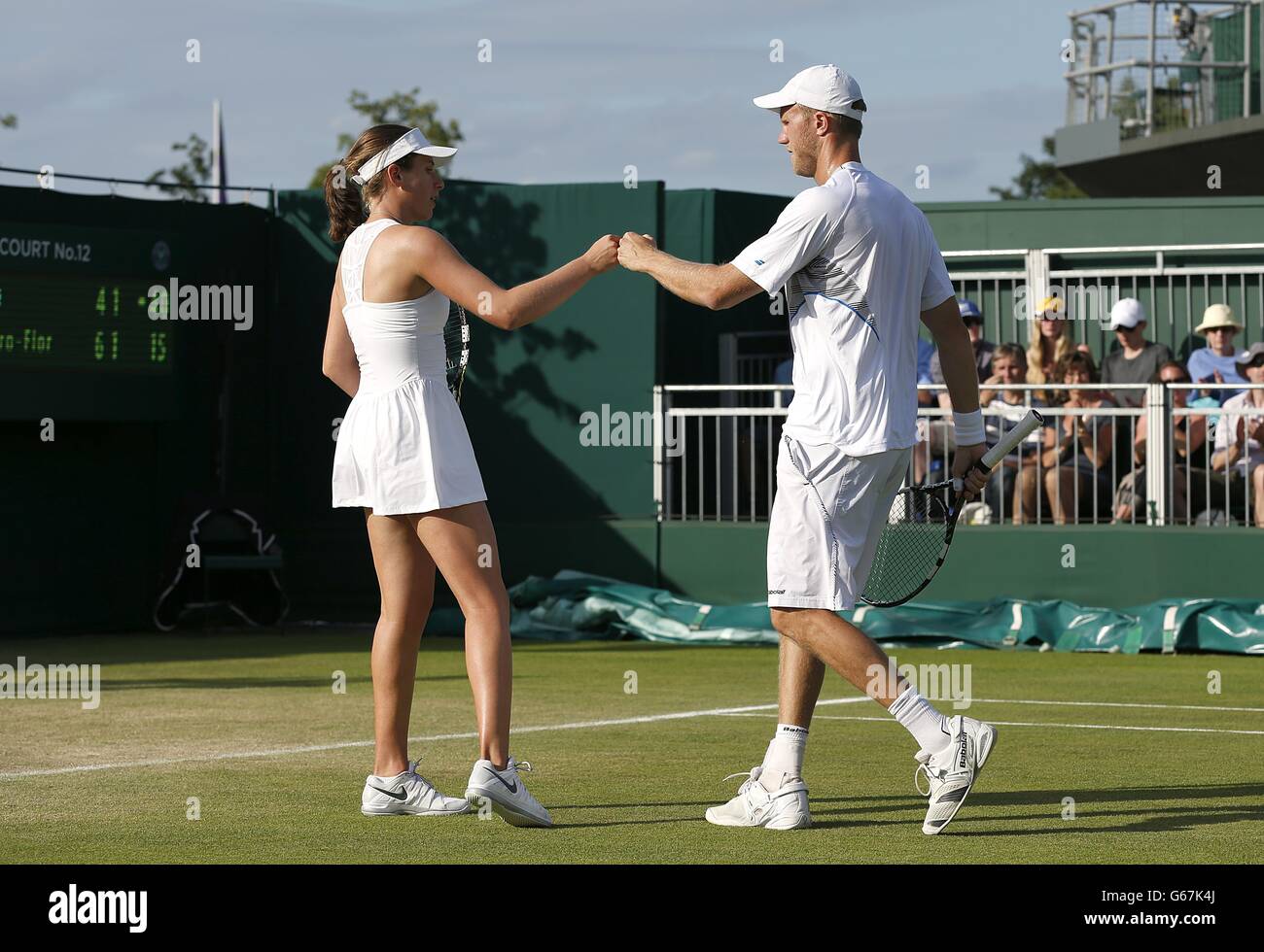 Great Britain's Dominic Inglot (right) and Johanna Konta celebrate a ...