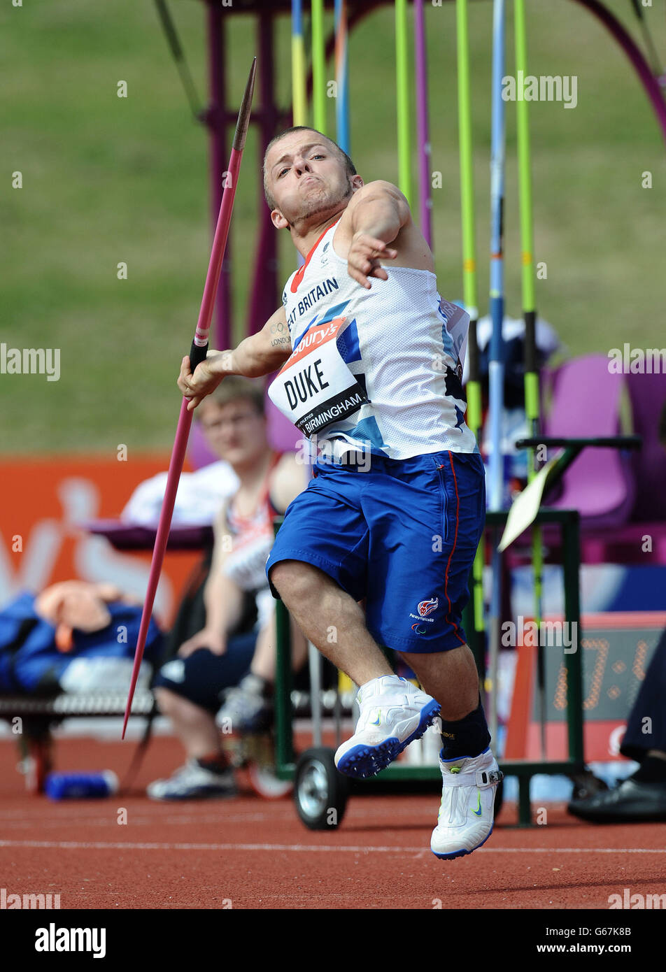 Great britains kyron duke in action in mens javelin hi-res stock ...