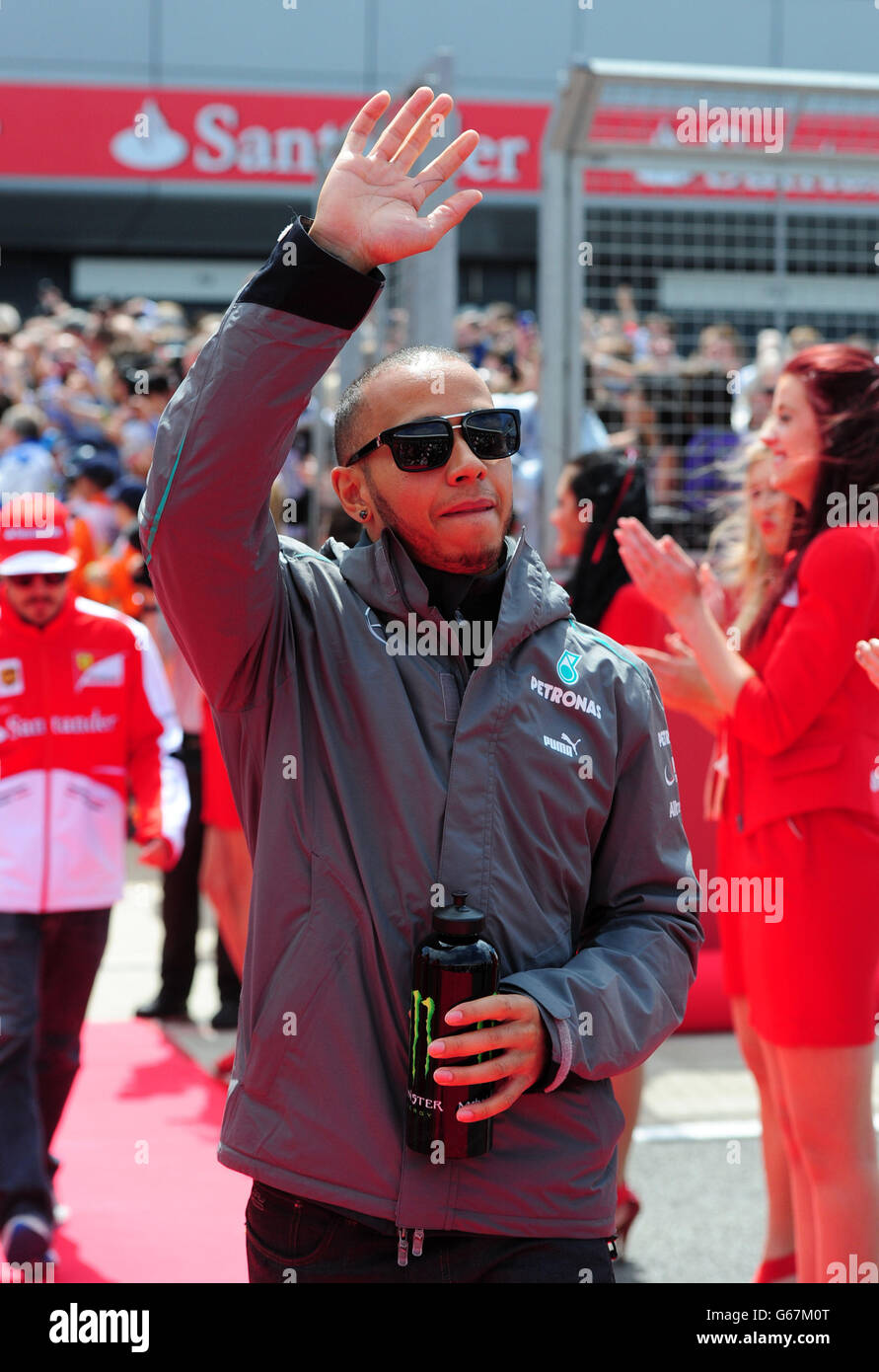 Mercedes' Lewis Hamilton during the 2013 Santander British Grand Prix ...