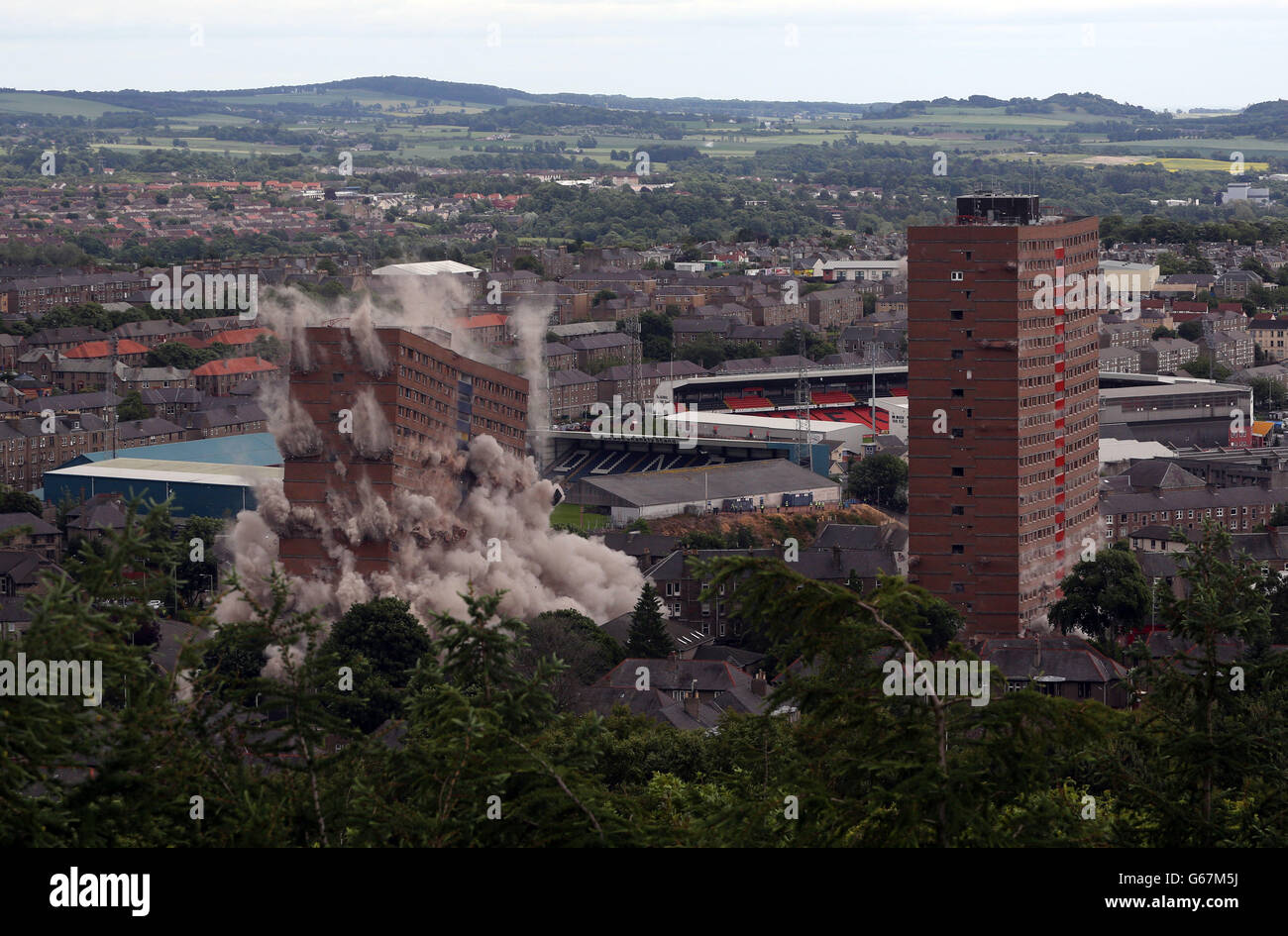 Tower blocks demolished Stock Photo - Alamy