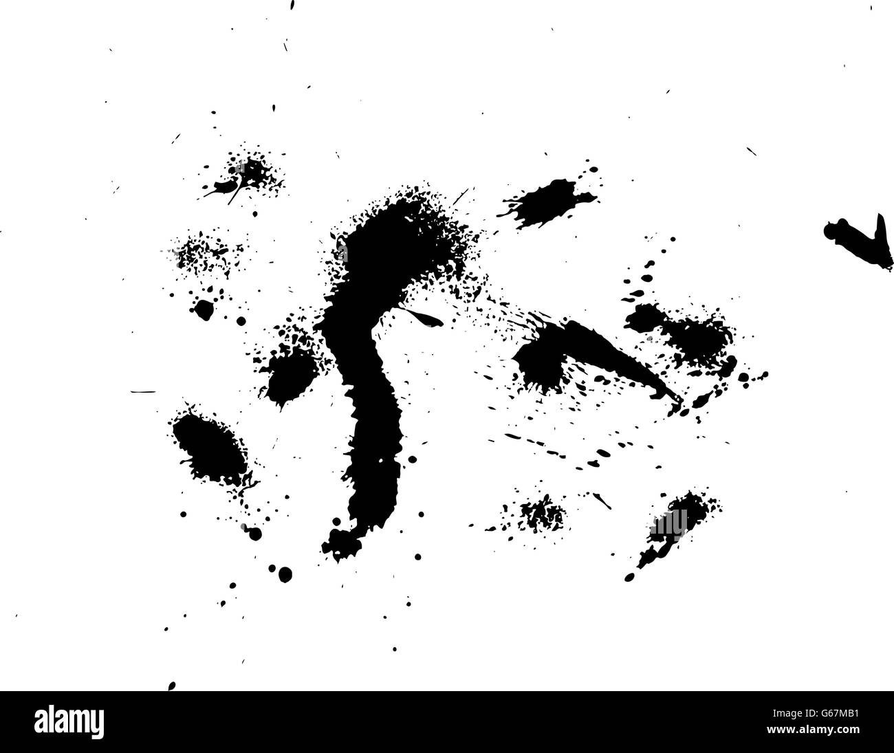 Abstract ink drops background. Black and white vector grunge texture ...