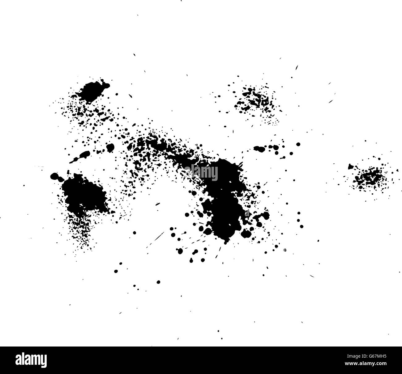 Abstract ink drops background. Black and white vector grunge texture ...