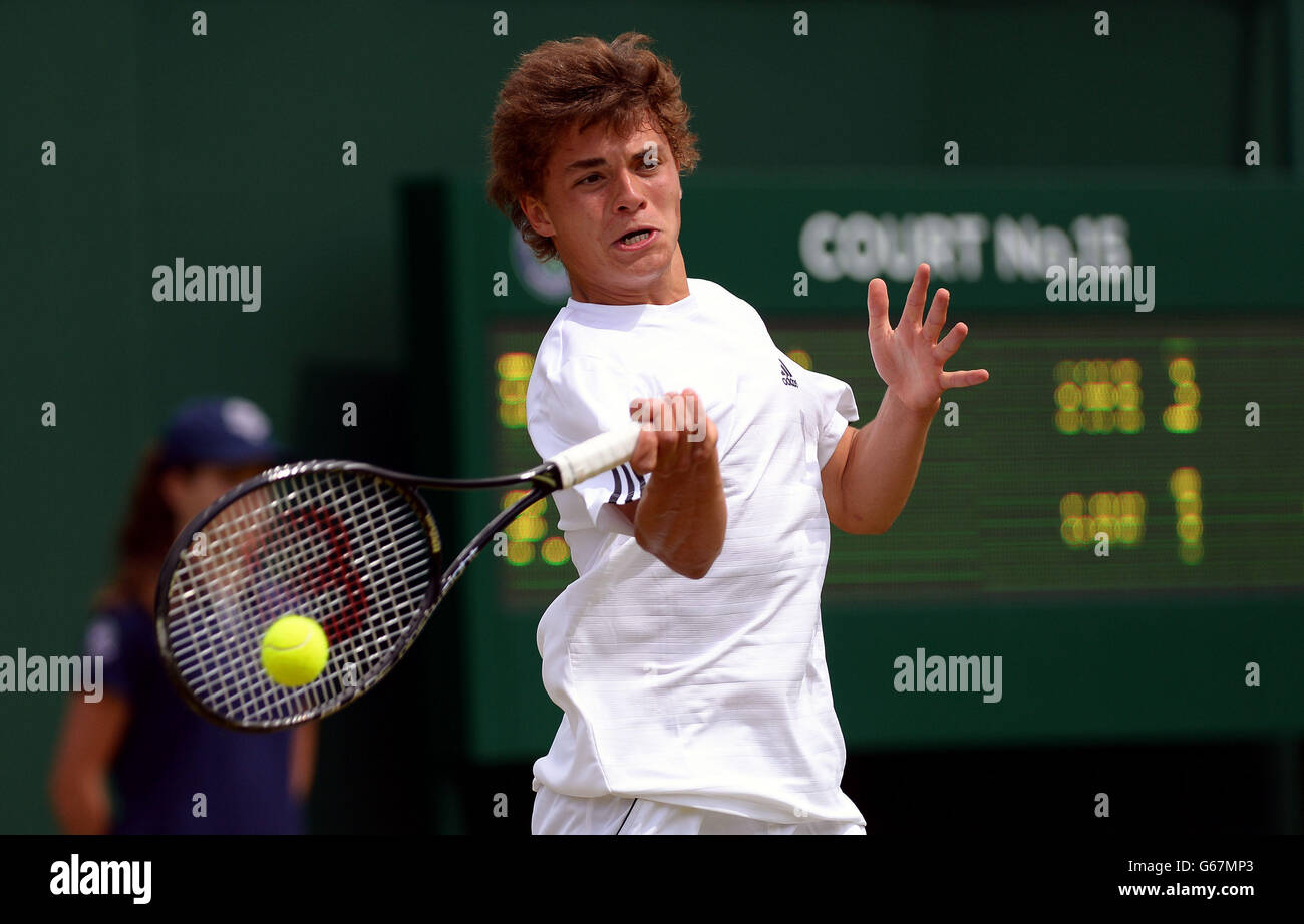 Great Britain's Peter Ashley in action against Sweden's Daniel Windahl ...