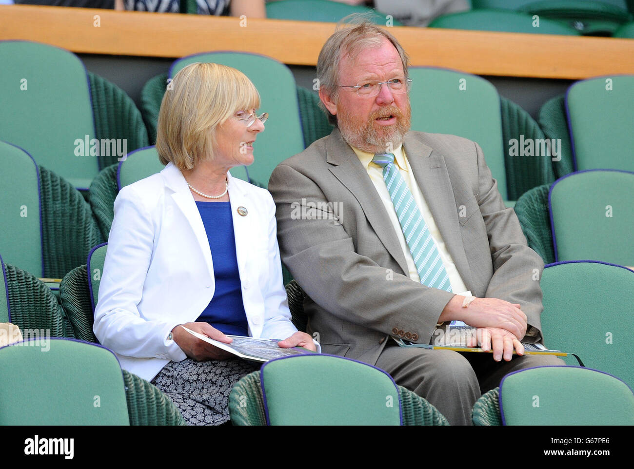Bill and Cynthia Bryson in the Royal Box on Centre Court for the Ladies ...