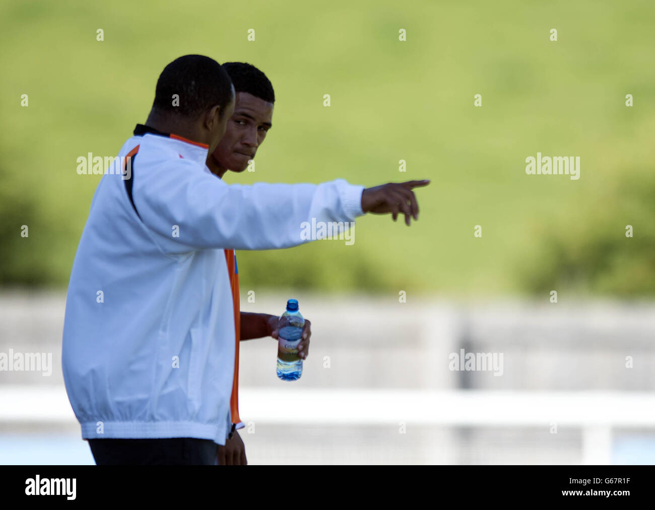 Blackpool's manager Paul Ince gives instructions to his son, Thomas ...
