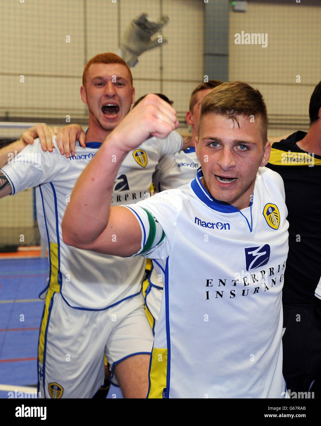 The Leeds United team celebrate their victory in the National Finals ...