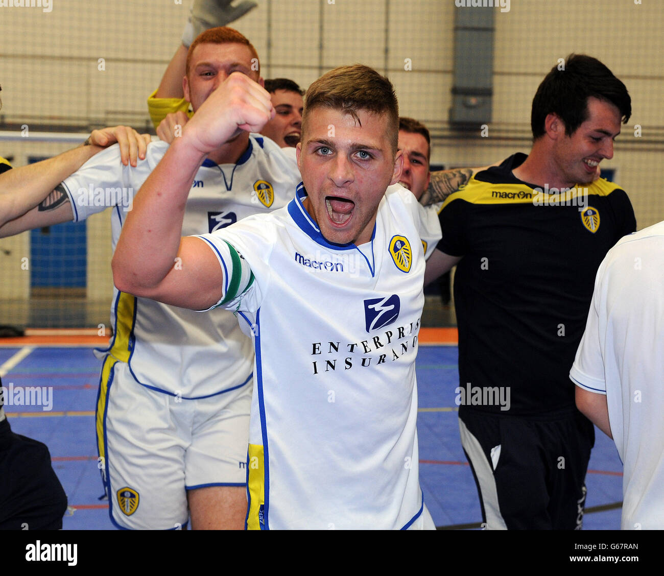 The Leeds United team celebrate their victory in the National Finals ...