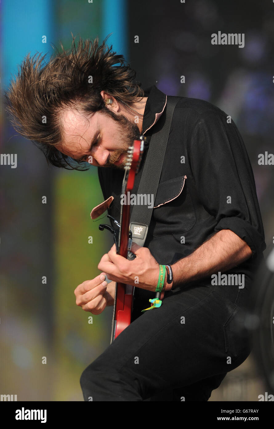 Justin Young from The Vaccines performs on stage during Barclaycard ...