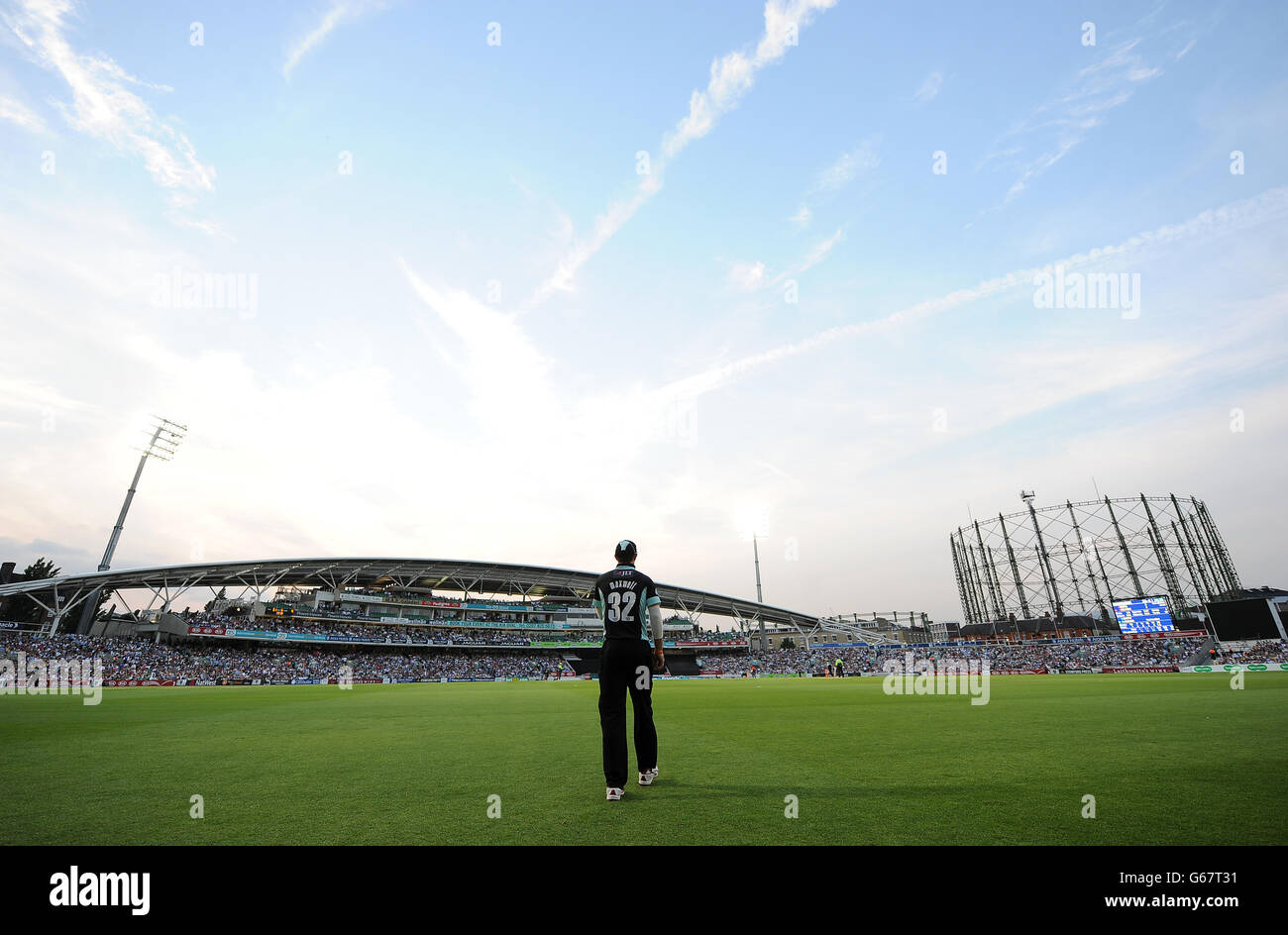 Surreys glenn maxwell watches the action from the outfield hi-res stock ...