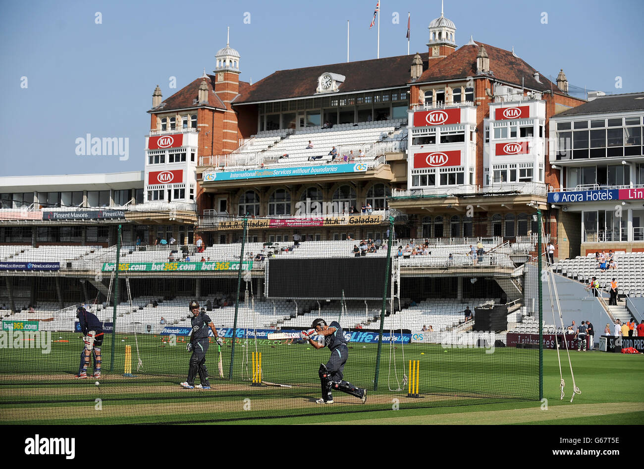 Surrey players practice at the kia oval before the game hi-res stock ...