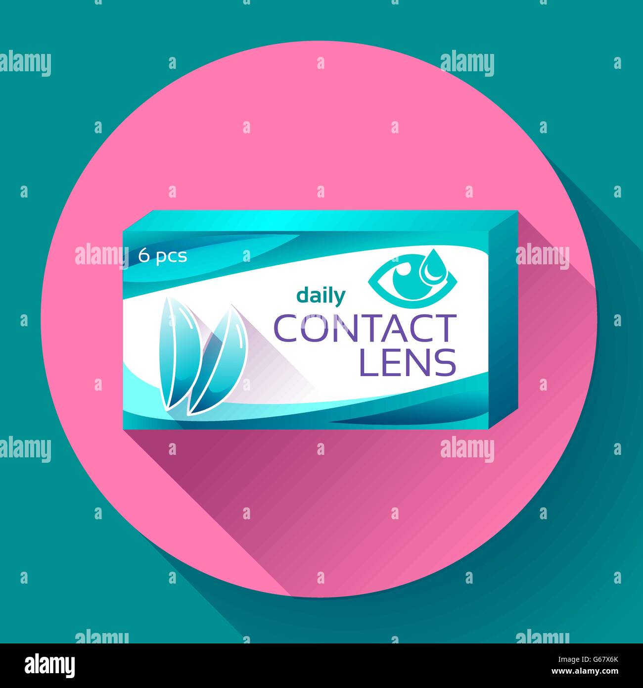 Contact lenses box icon. Flat design style Stock Vector Image & Art - Alamy