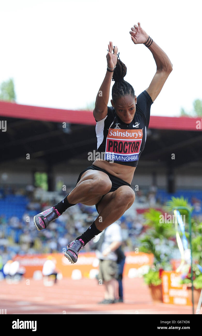 Shara Proctor in the Womens Long Jump Final during the British ...
