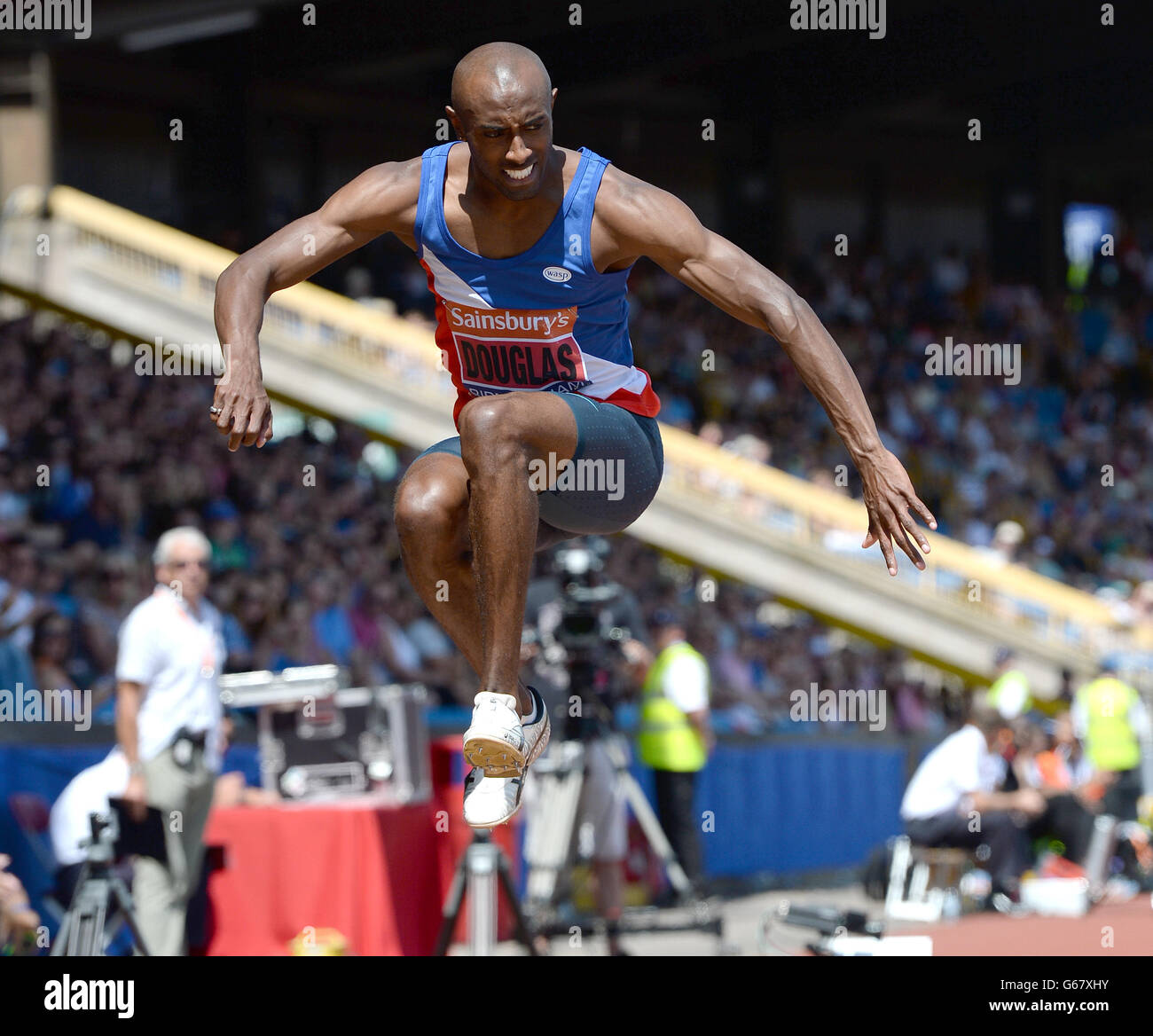 Nathan Douglas competes in the Mens Triple Jump during the British ...