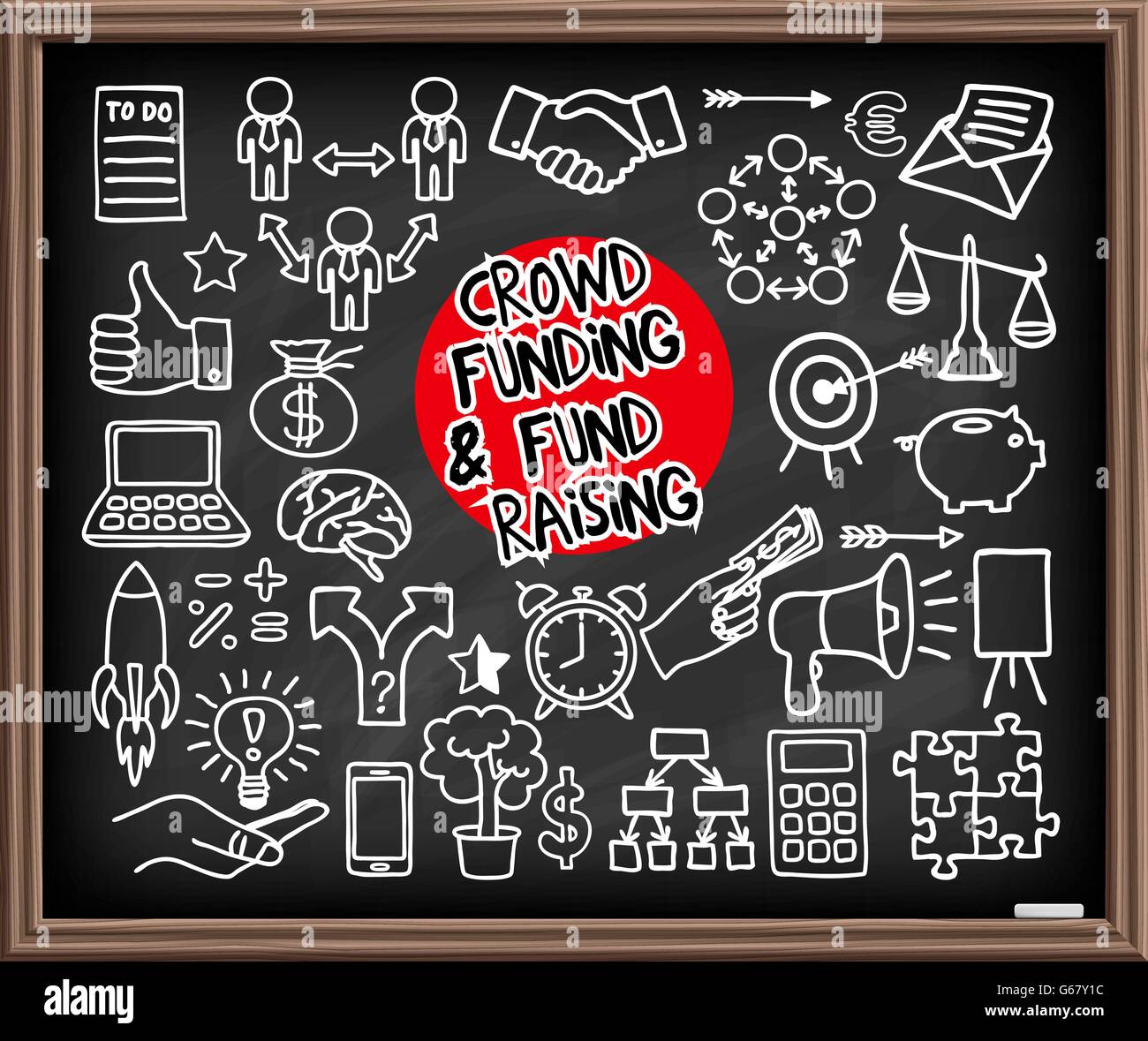 Crowd funding doodle set Stock Vector Image & Art - Alamy