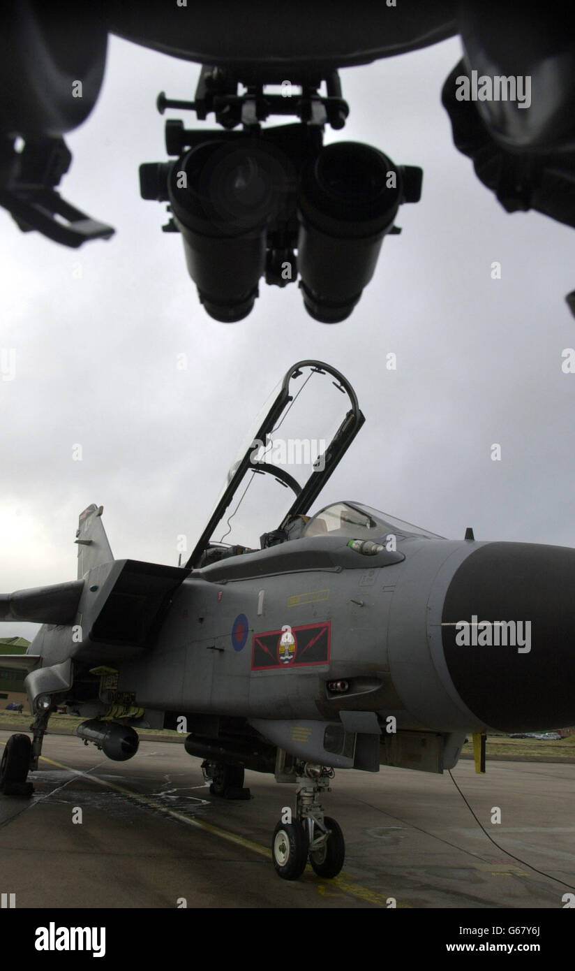 Royal Air force crew show how they will be equipped during an eleven ...