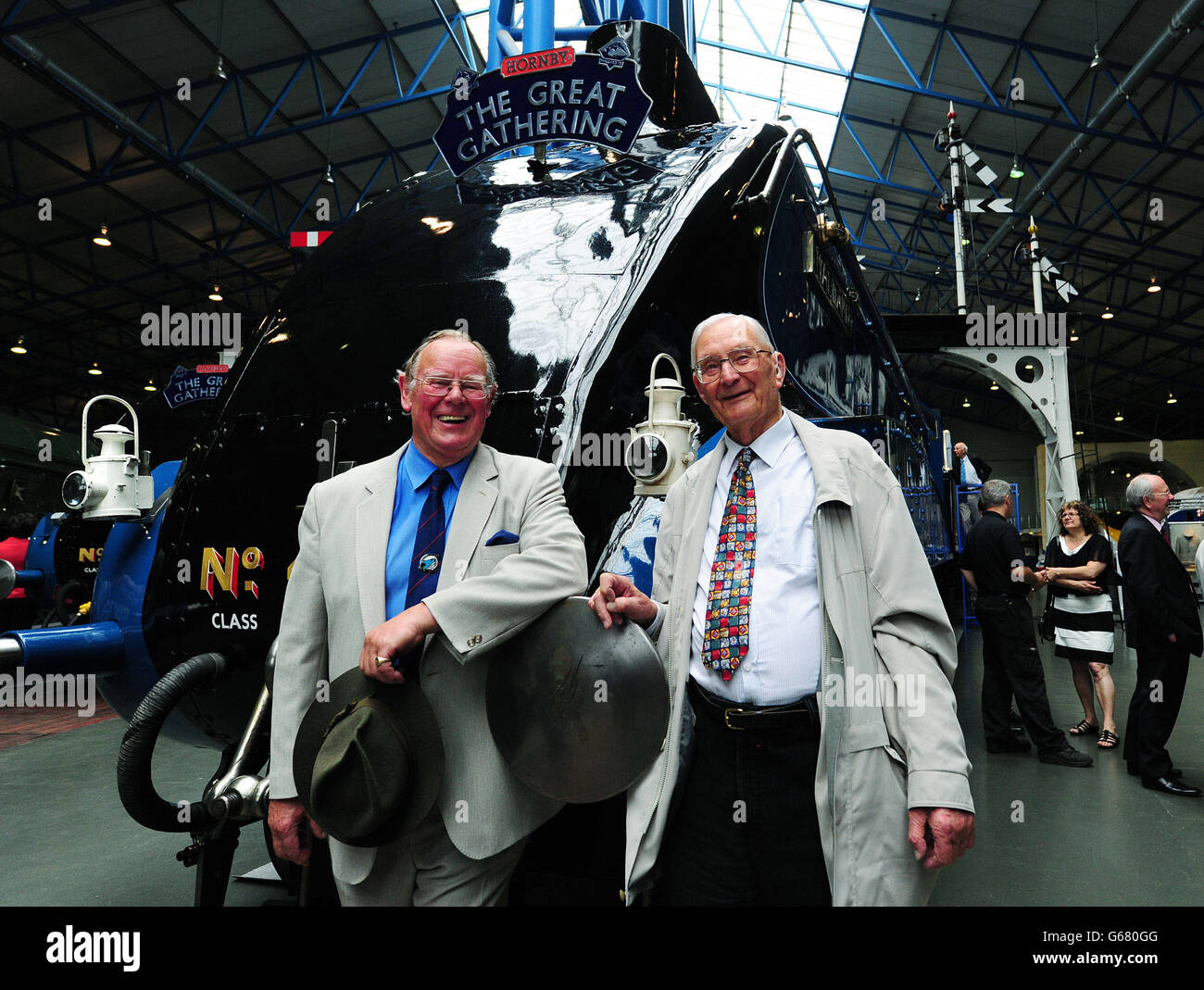 Tim Godfrey, the grandson of Sir Nigel Gresley (left) and Peter Townend ...