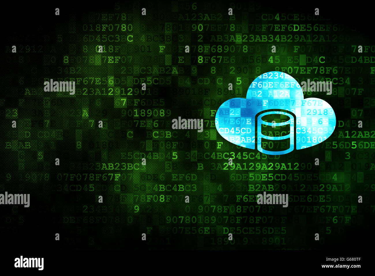 Database concept: Database With Cloud on digital background Stock Photo ...