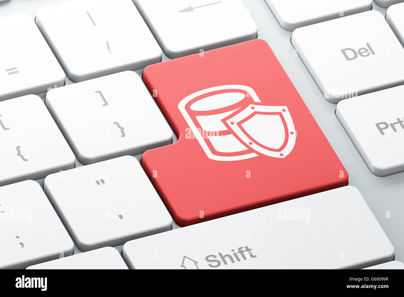 Software concept: Database With Shield on computer keyboard background Stock Photo - Alamy