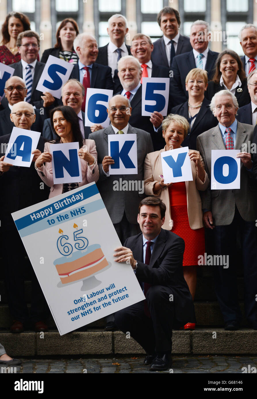 Shadow health secretary Andy Burnham with other Labour MPs at the House ...
