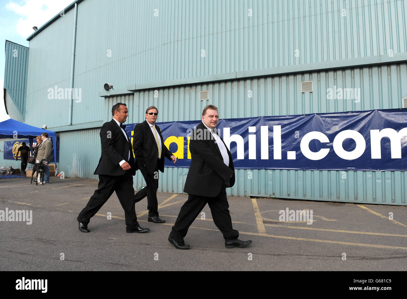 Spectators outside Wimbledon Stadium before the racing Stock Photo - Alamy