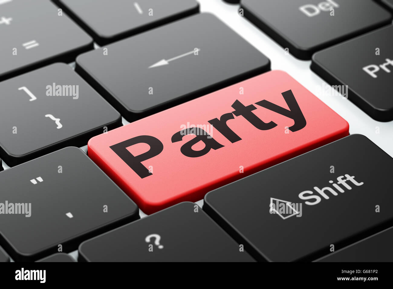Entertainment, concept: Party on computer keyboard background Stock ...