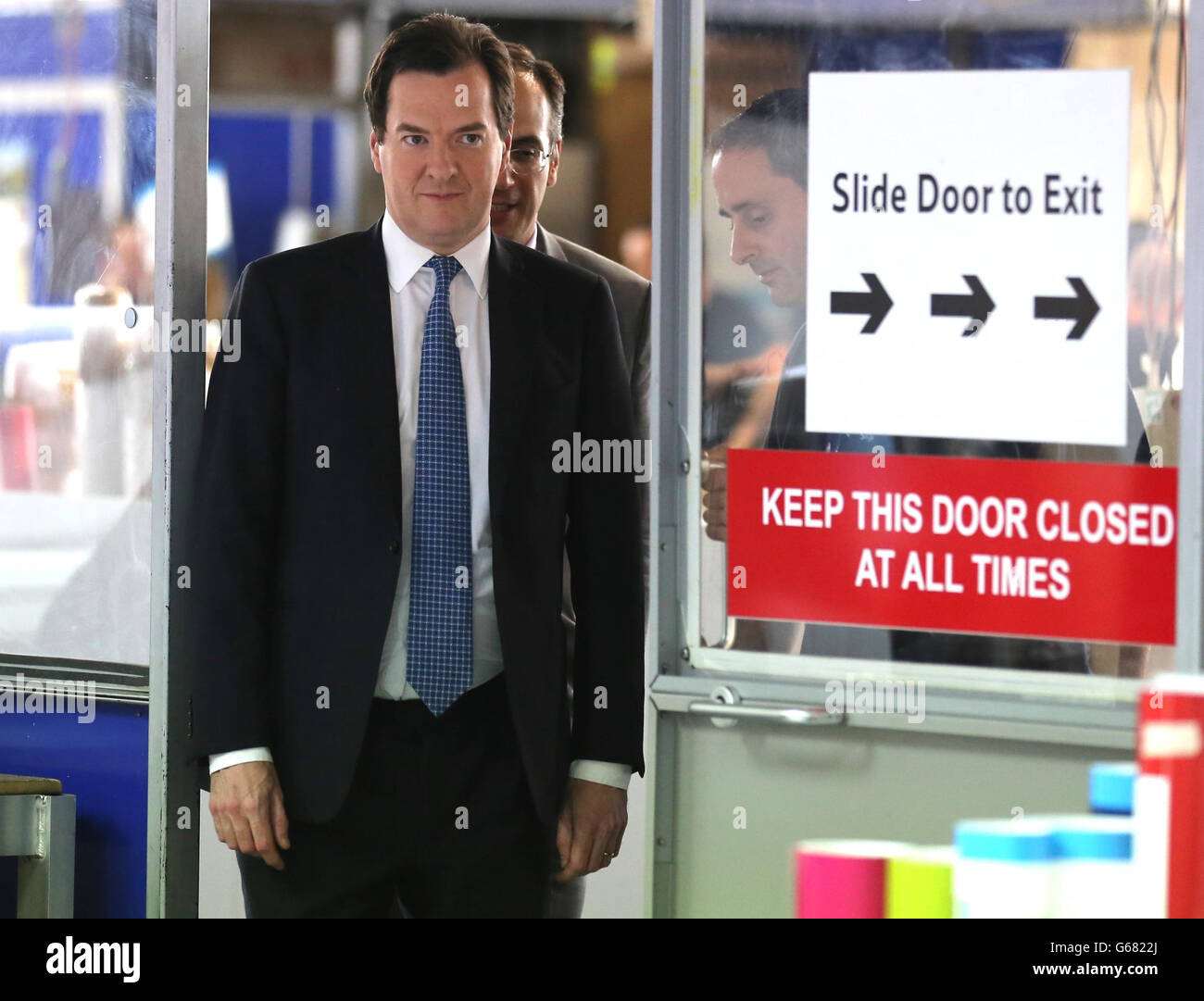 Chancellor George Osborne, during a visit to Hawes Signs, in ...